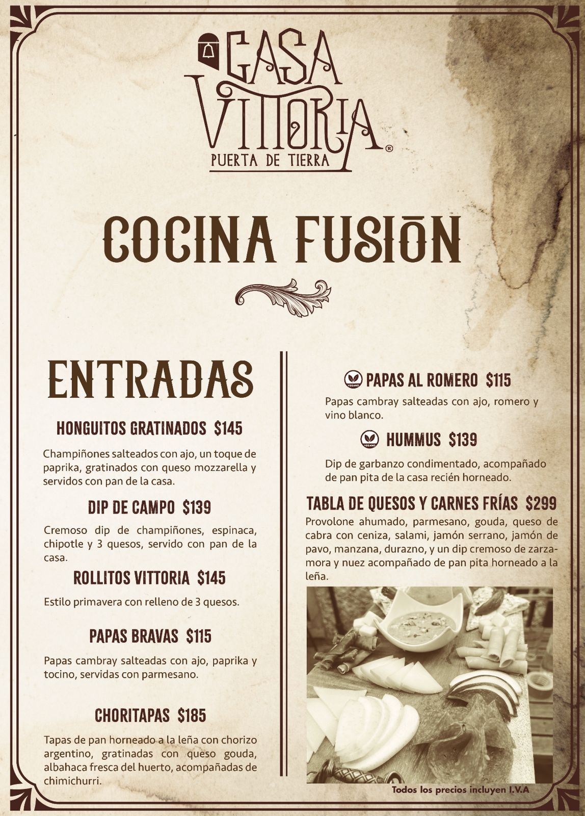 Menú – Casa Vittoria